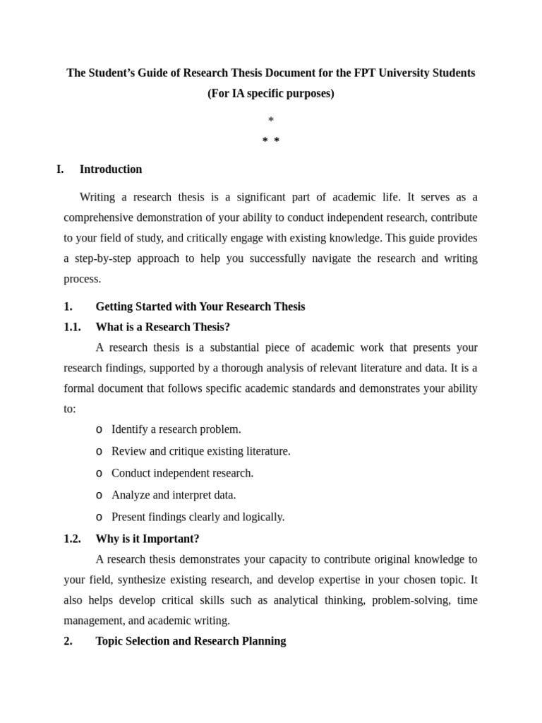 IAP491 - CP - StudentsGuideForm For Research Based Thesis | PDF ...