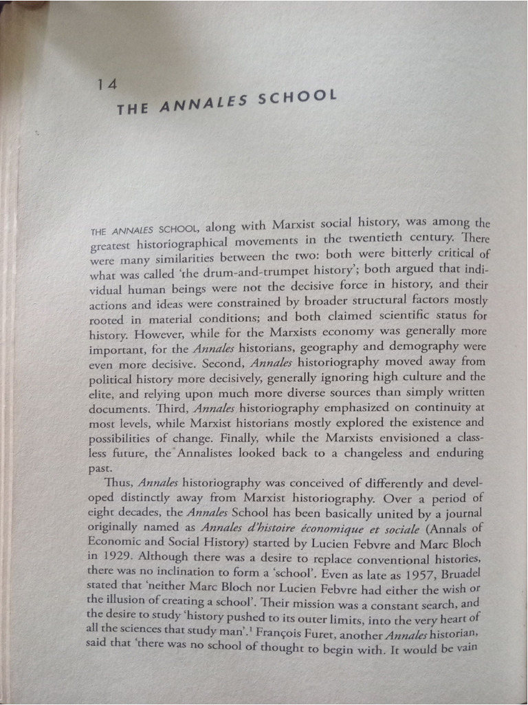 Annales School, Modern Historiography | PDF