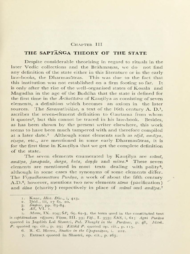 Saptanga Theory | PDF