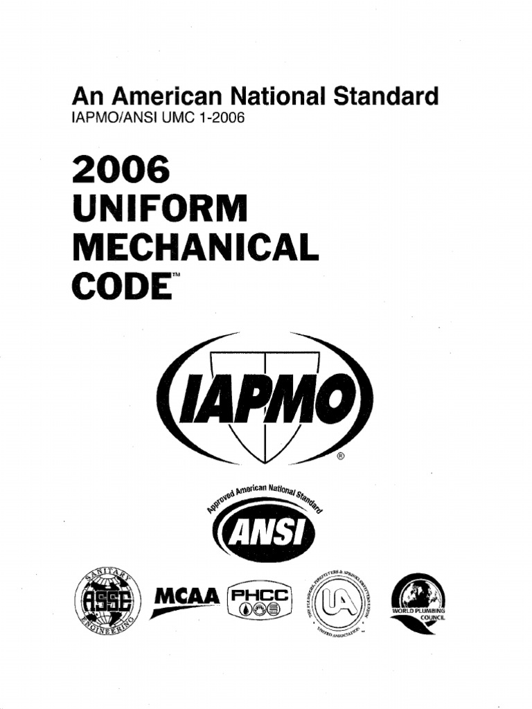 ANSI 2006 Uniform Mechanical Code | PDF