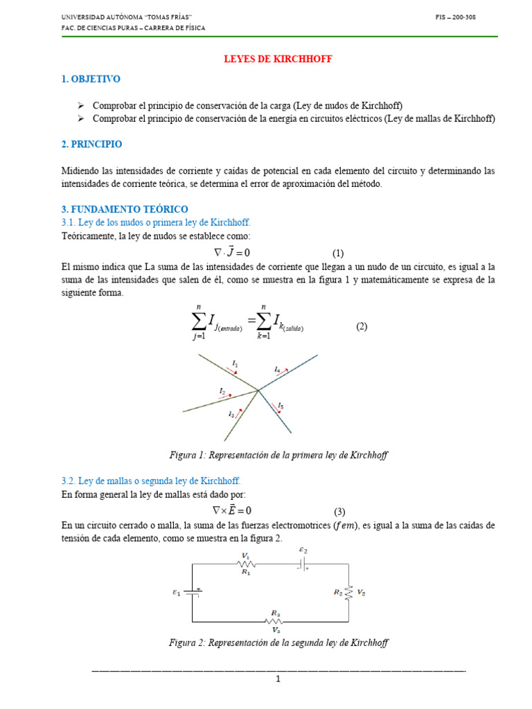 06 Leyes de Kirchhoff 1 2025 | PDF | Red eléctrica | Resistencia ...