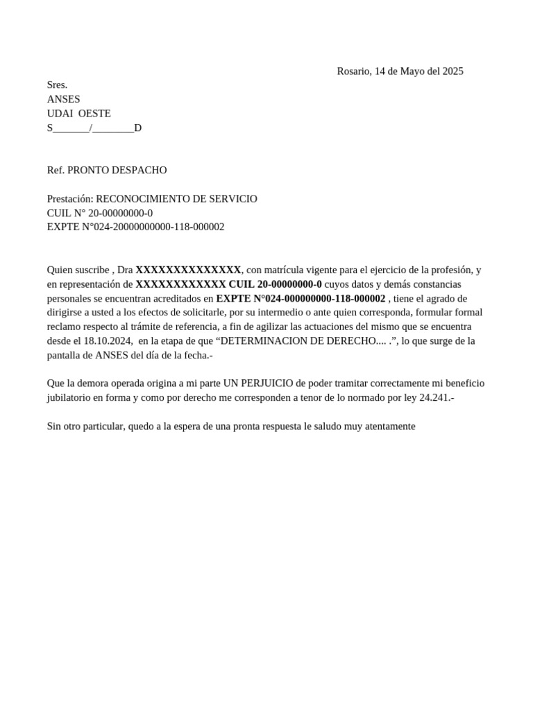 Pronto Despacho Modelo | PDF