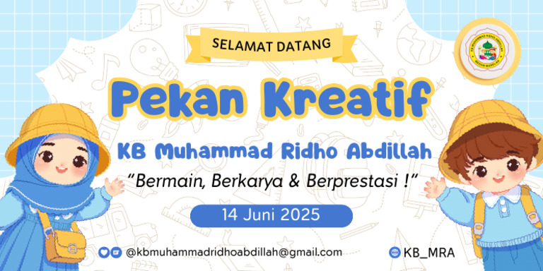 Biru Putih Kreatif Lucu Acara Kegiatan Pentas Seni Anak Islami Spanduk ...