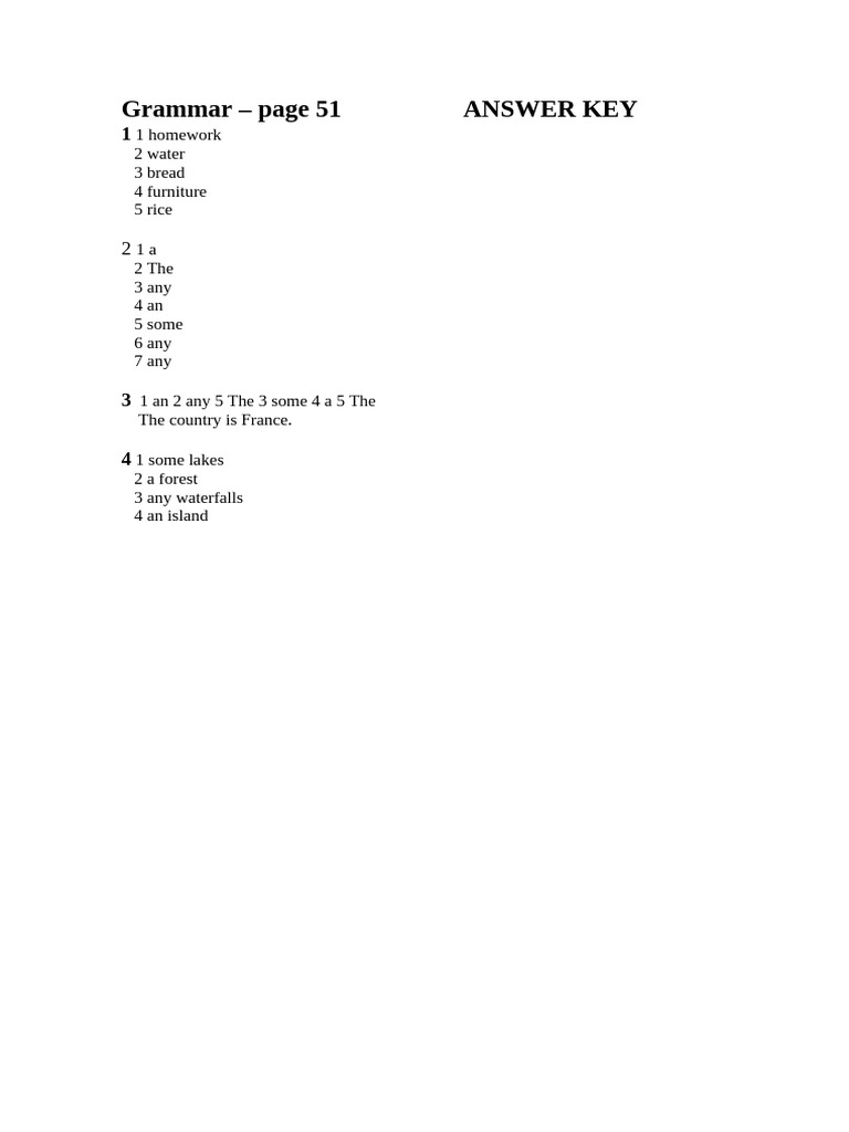 Answer Key Workbook Page 51 | PDF