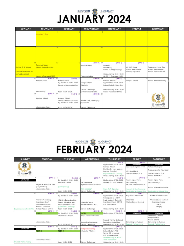 2024 Hugenote Hoerskool | PDF