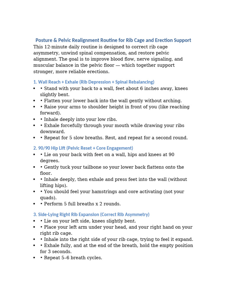 Posture Pelvic Realignment Routine | PDF