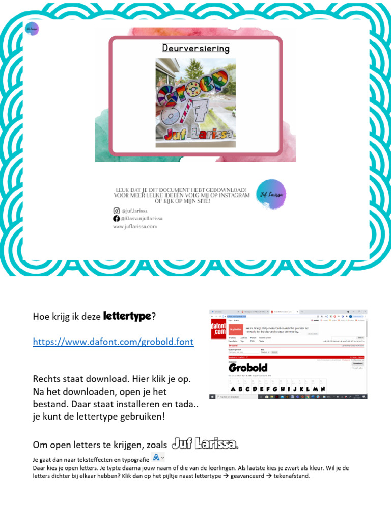 Uitleg Grobold Deurversiering Namen | PDF