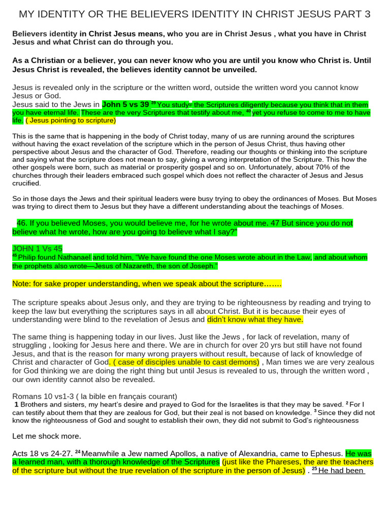 Understanding Believers' Identity in Christ | PDF | Jesus | Revelation