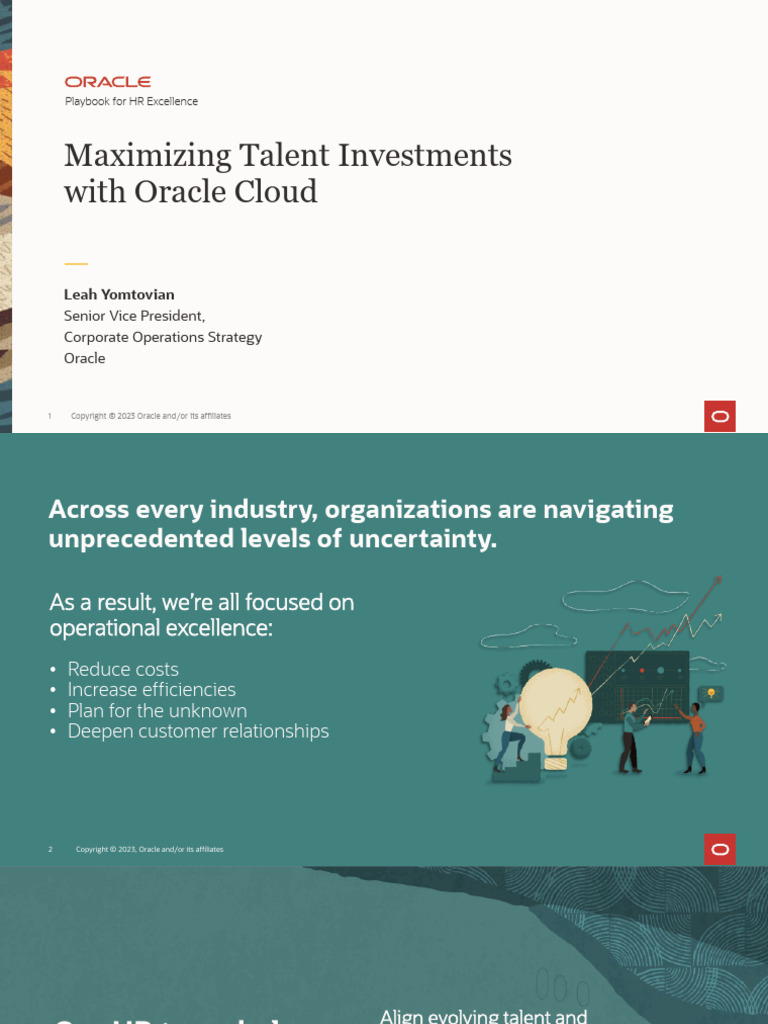 Oracle Playbook HR Excellence Slides 10-16-2023 | PDF | Oracle Corporation | Cloud Computing