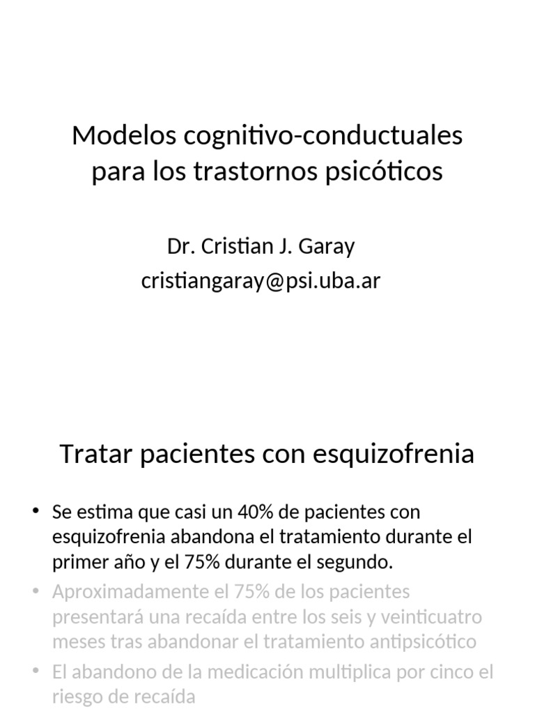 14 Garay CJ - Uba TCC Esquizof 1 | PDF | Trastorno depresivo mayor | Esquizofrenia