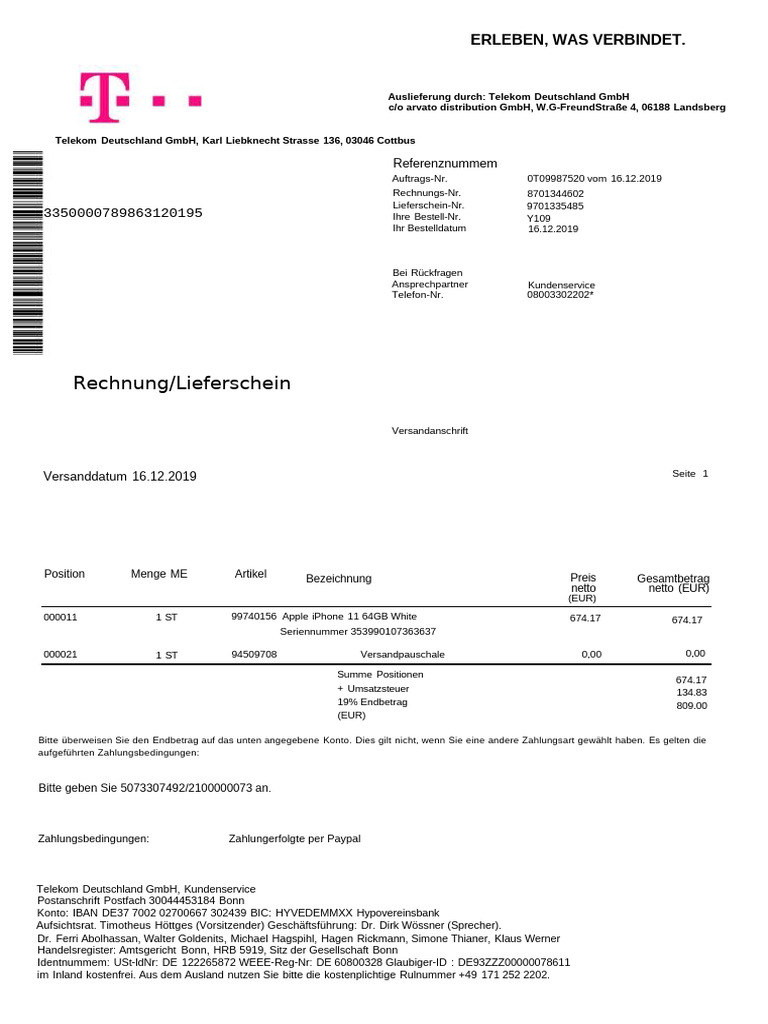 Spannende Lieferschein Rechnung Bildnie9747
