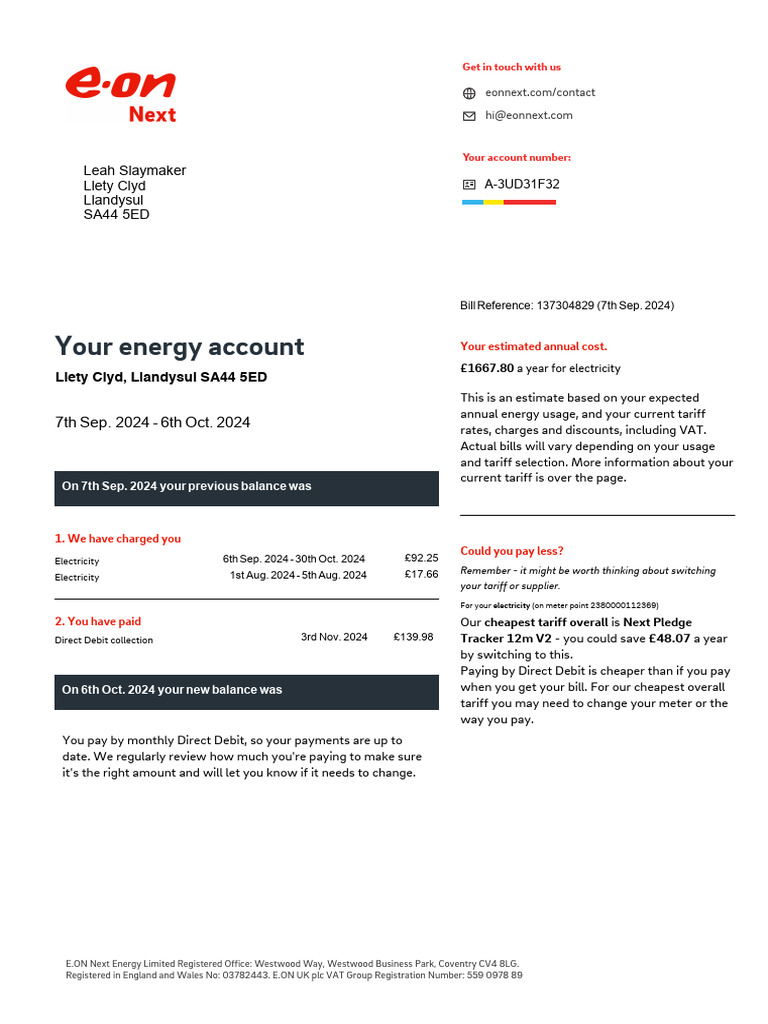 Eon Next Statement 2023 10 06 | PDF | Economies | Payments