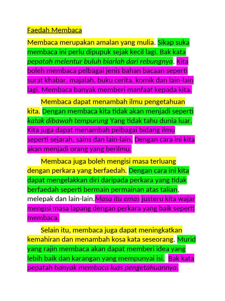 Faedah Membaca | PDF