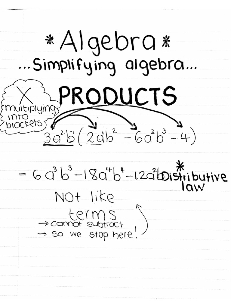 Algebra Products Example 1 | PDF