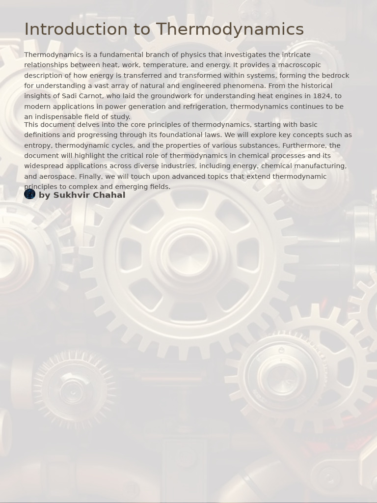 Introduction To Thermodynamics | PDF