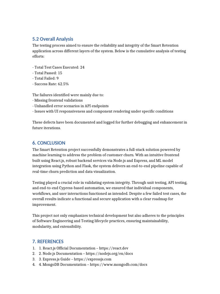 Smart Retention Testing Report Conclusion | PDF
