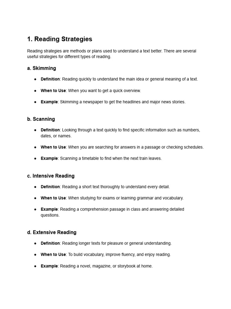 Effective Reading Strategies and Skills | PDF | Part Of Speech | Human ...