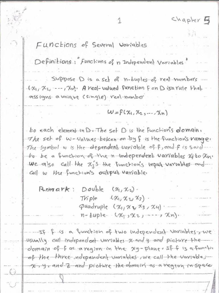 Function of 2 Variables (Chapter 5) | PDF