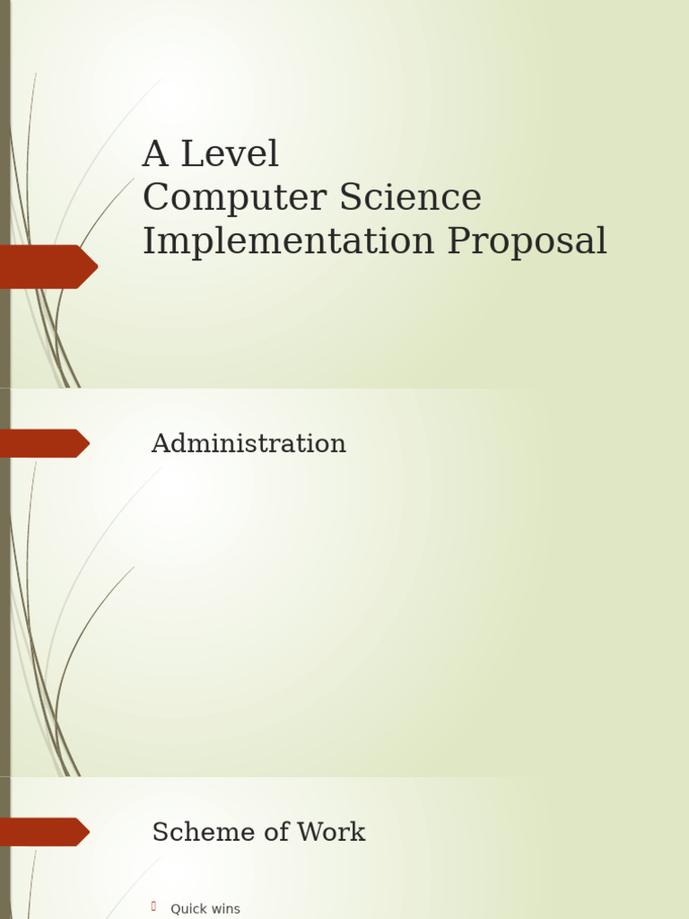 A Level Computer Science Implementation Proposal | PDF