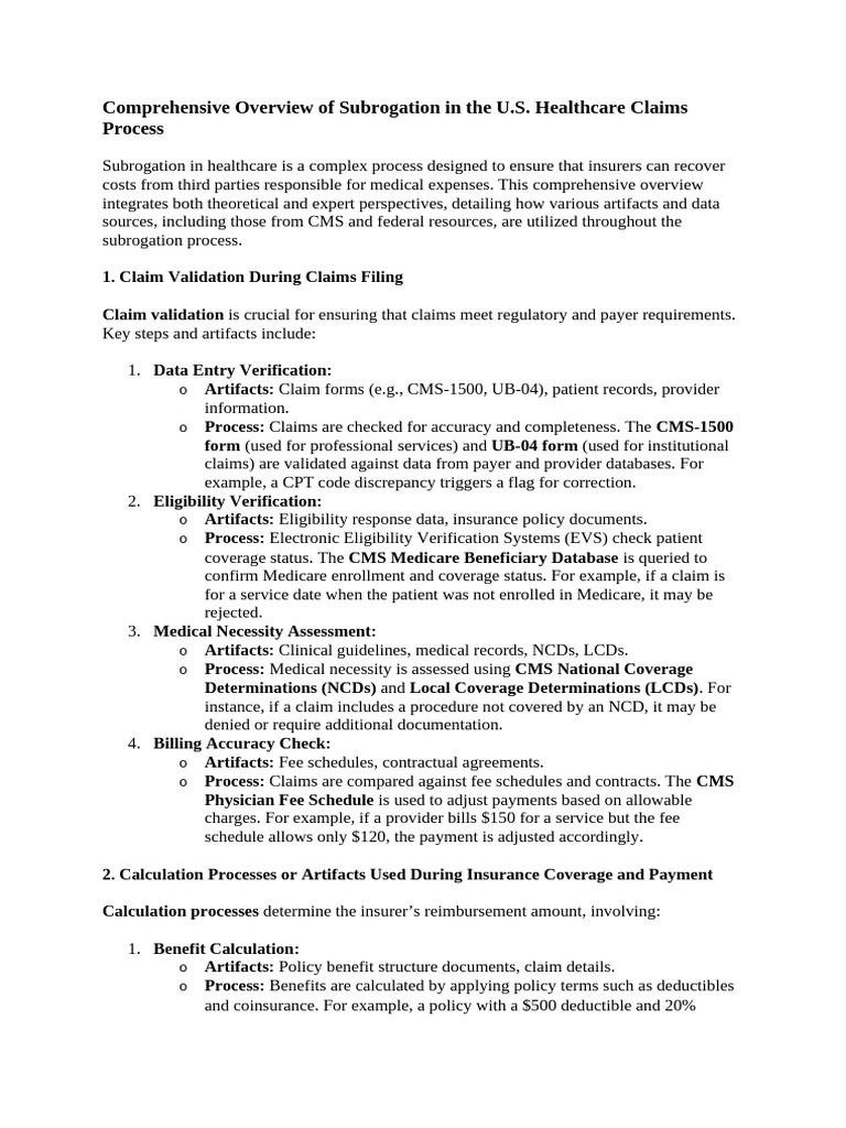 Comprehensive Overview of Subrogation | PDF | Medicare (United States ...