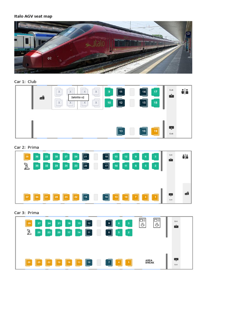 Italo AGV Train Seat Map | PDF