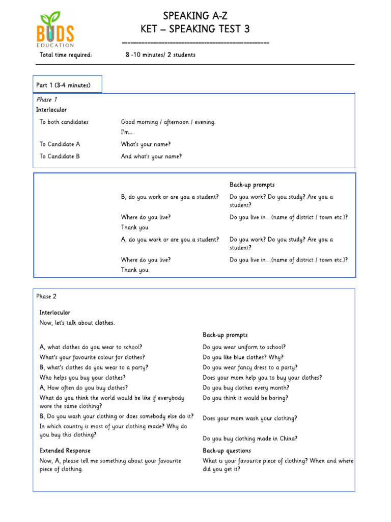 KET - Practice 03 - Plan | PDF