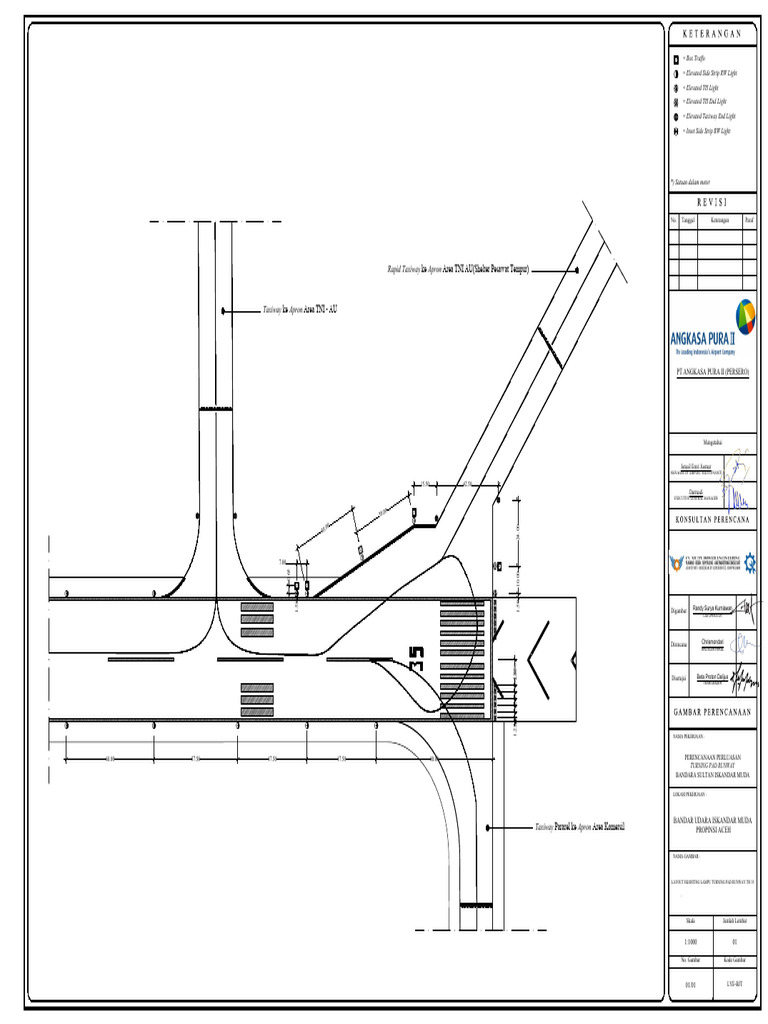 Hasil Survey Lapangan Layout Eksisting Lampu Turning Pad RW TH 35-1 | PDF | Aviation