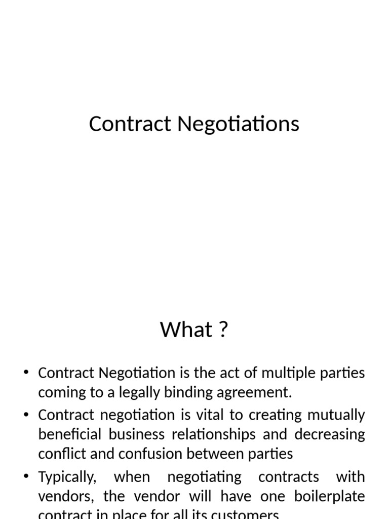 3.contract Negotiations | PDF | Negotiation | Service Level Agreement