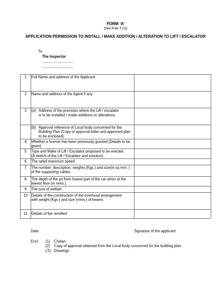 Lift Installation and License Application | PDF