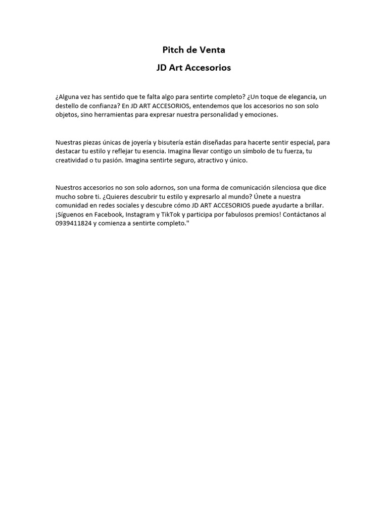 Pitch de Venta JDArt | PDF
