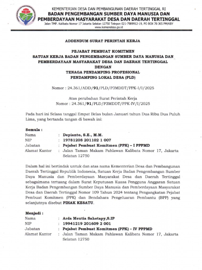 Surat Perinta Tugas (Spk) Awal Melikianus Imbiri (1) | PDF