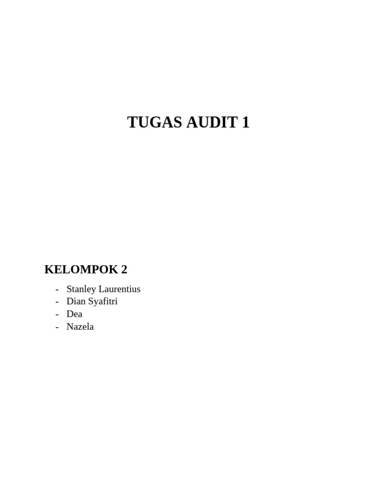Kel 2 Laporan Audit Independen | PDF