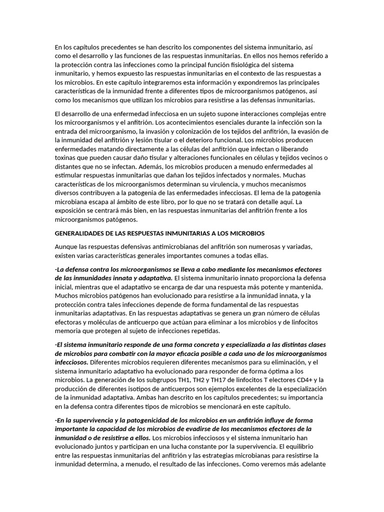 Infromacion de Inmunidad Frente A Bacterias Extracelulares | PDF | Sistema inmune | Sistema ...