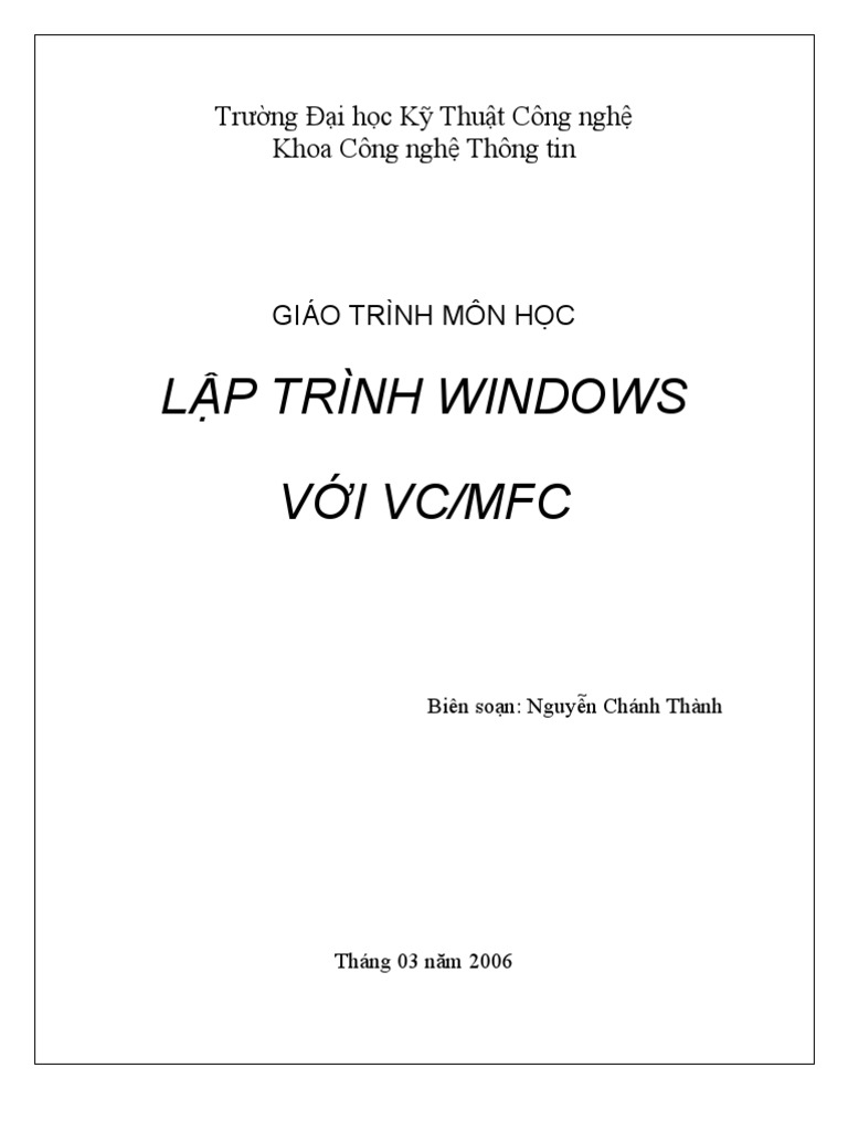 Lap Trinh Windows Voi VC - MFC (DH KTCN) | PDF