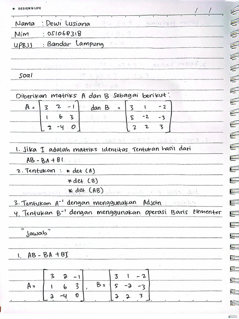 TUGAS 2 Aljabar Linear Elementer | PDF