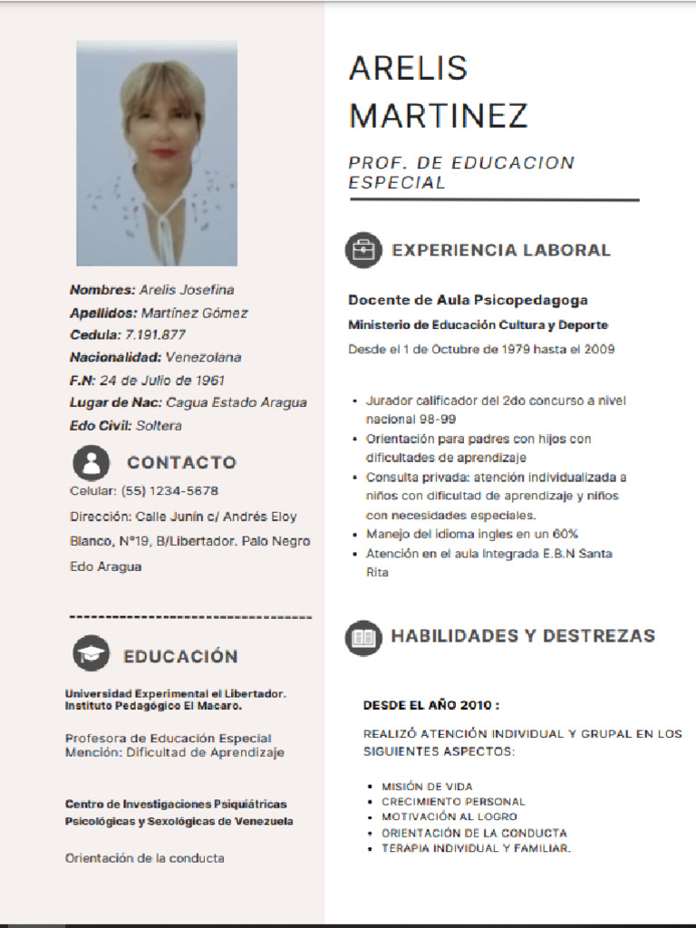 Curriculo Arelis | PDF