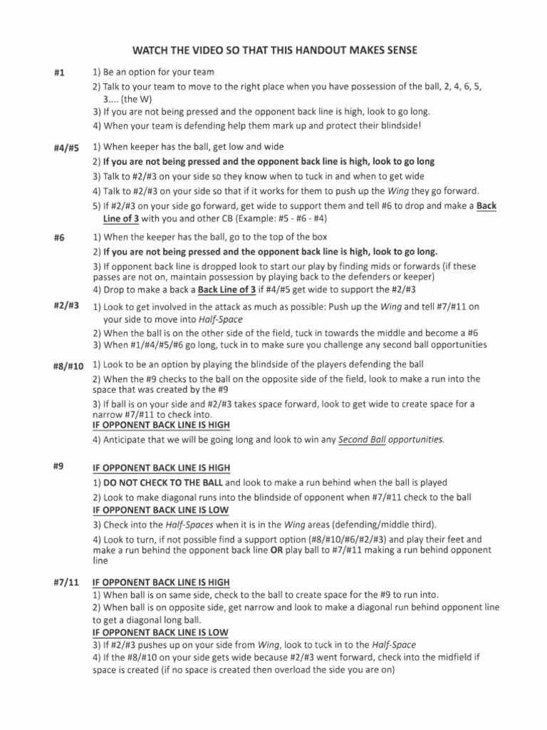 Soccer Team Positioning Strategies | PDF | Association Football ...