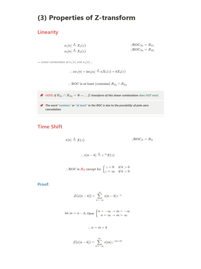(3) Properties of Z-transform | PDF