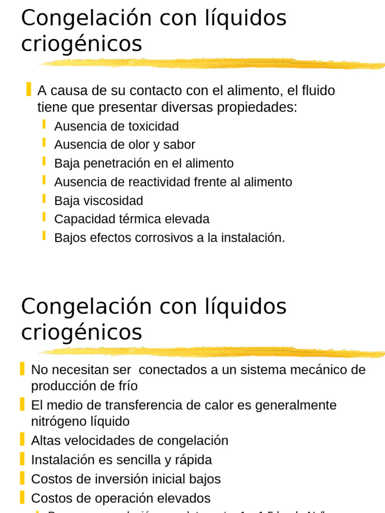 Congelación Criogénica de Alimentos | PDF