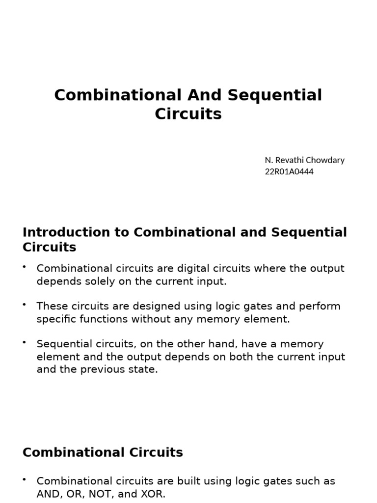 Combinational and Sequential Circuits | PDF | Logic Gate | Electrical Engineering