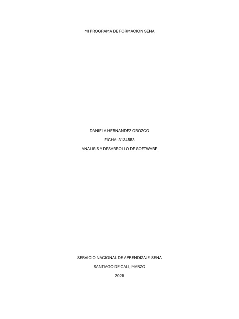 Mi Programa de Formacion Sena | PDF | Iniciativa empresarial