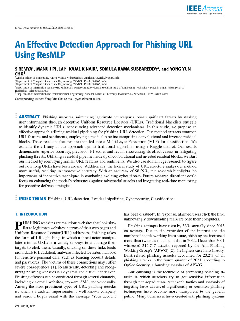An Effective Detection Approach For Phishing URL U | PDF | Phishing ...