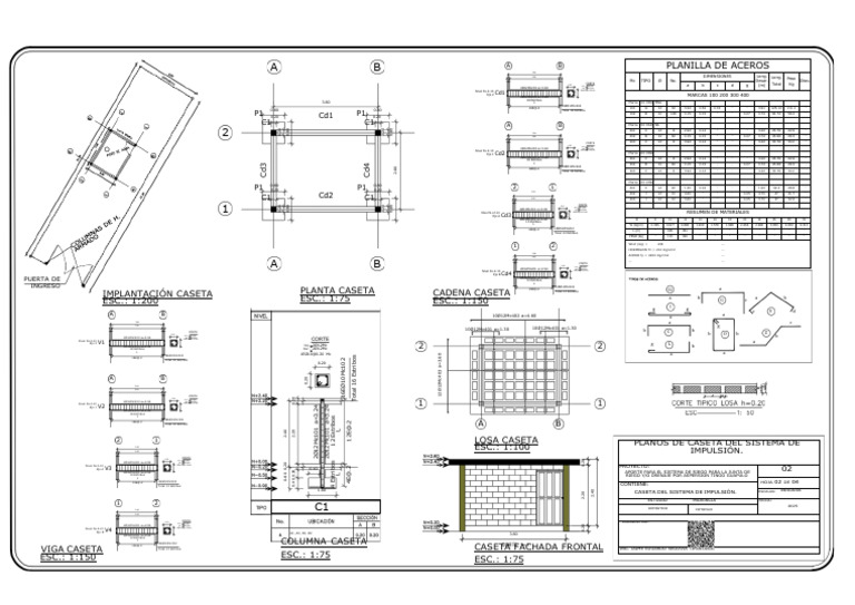 Planilla de Aceros: P1 Cd1 P1 C1 C1 | PDF