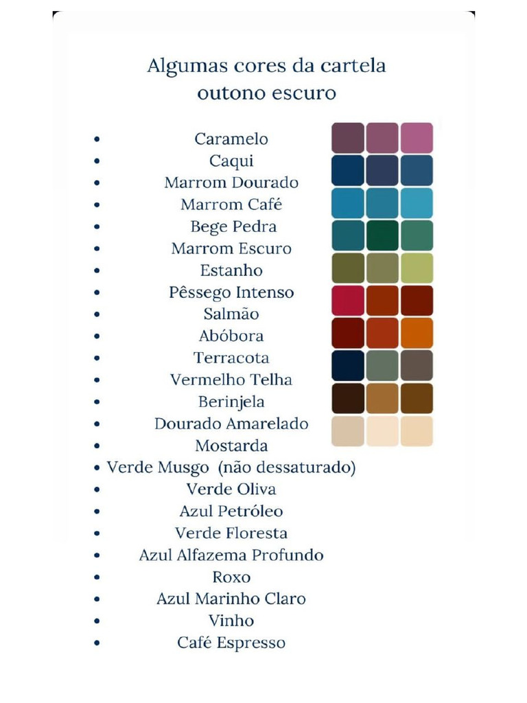 Cores Da Cartela Outono Escuro | PDF