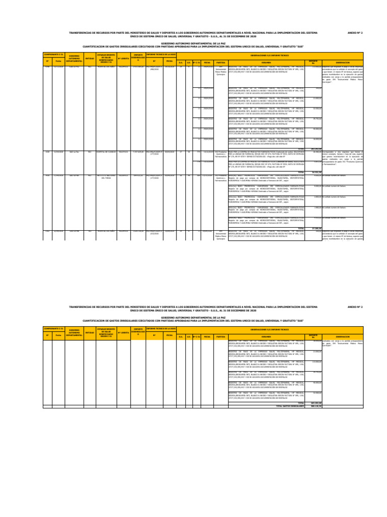 Anexos Gastos-Rev Inf-029 (2) Gad La Paz | PDF | Servicios públicos | Programas sociales