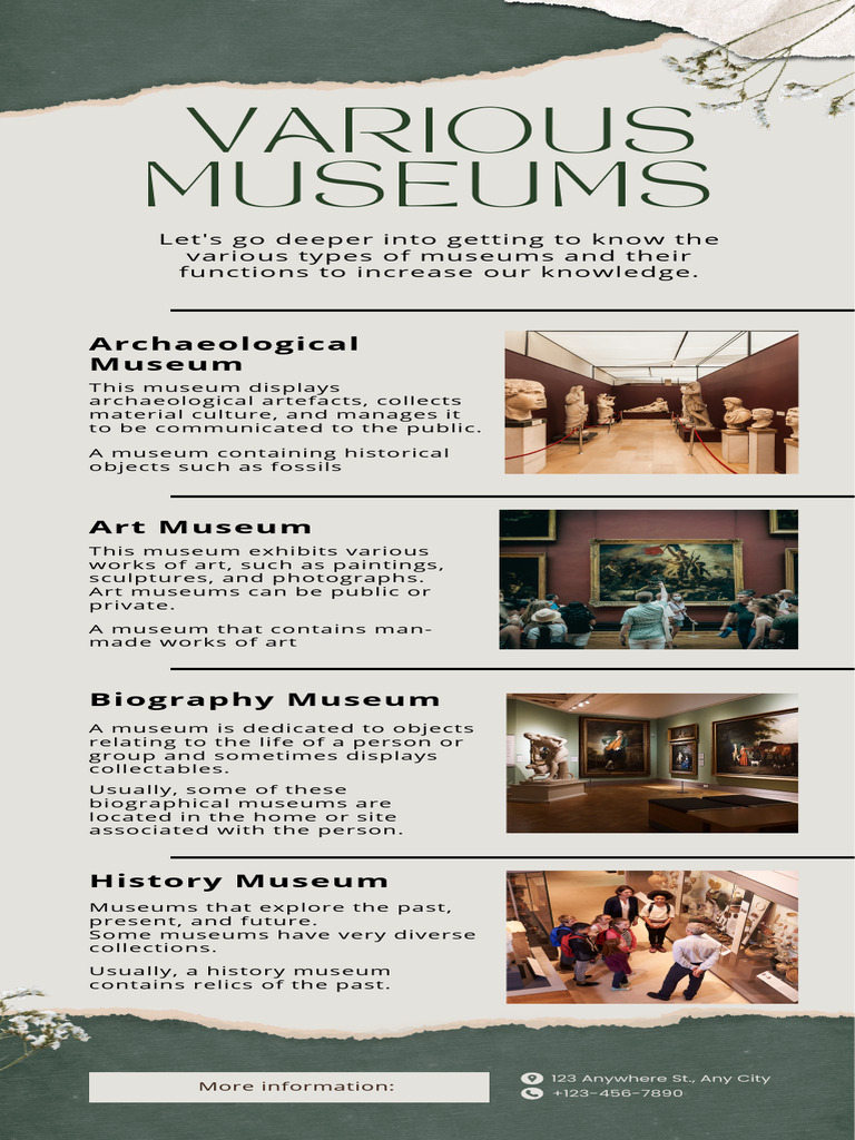 Green and Beige Classic Minimalist Archaeological Museum Informational ...