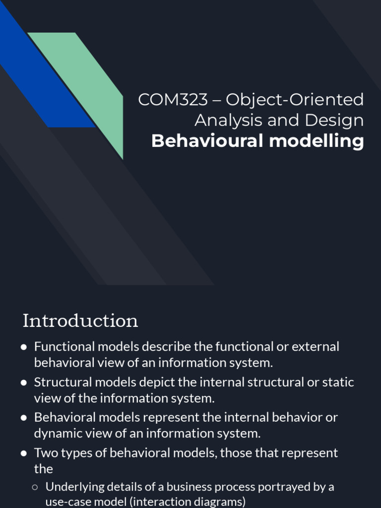COM423 - 5-Modeling The Behavioural View | PDF | Use Case | System