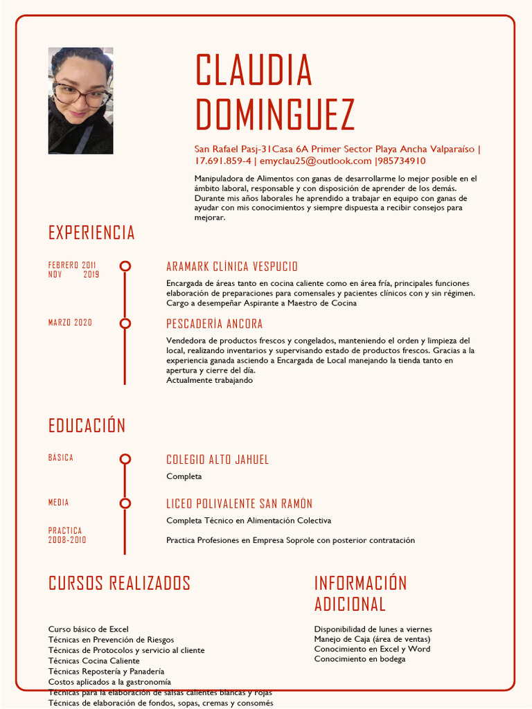 Documento 1 Curriculum Clau | PDF | Cocina | Alimentos