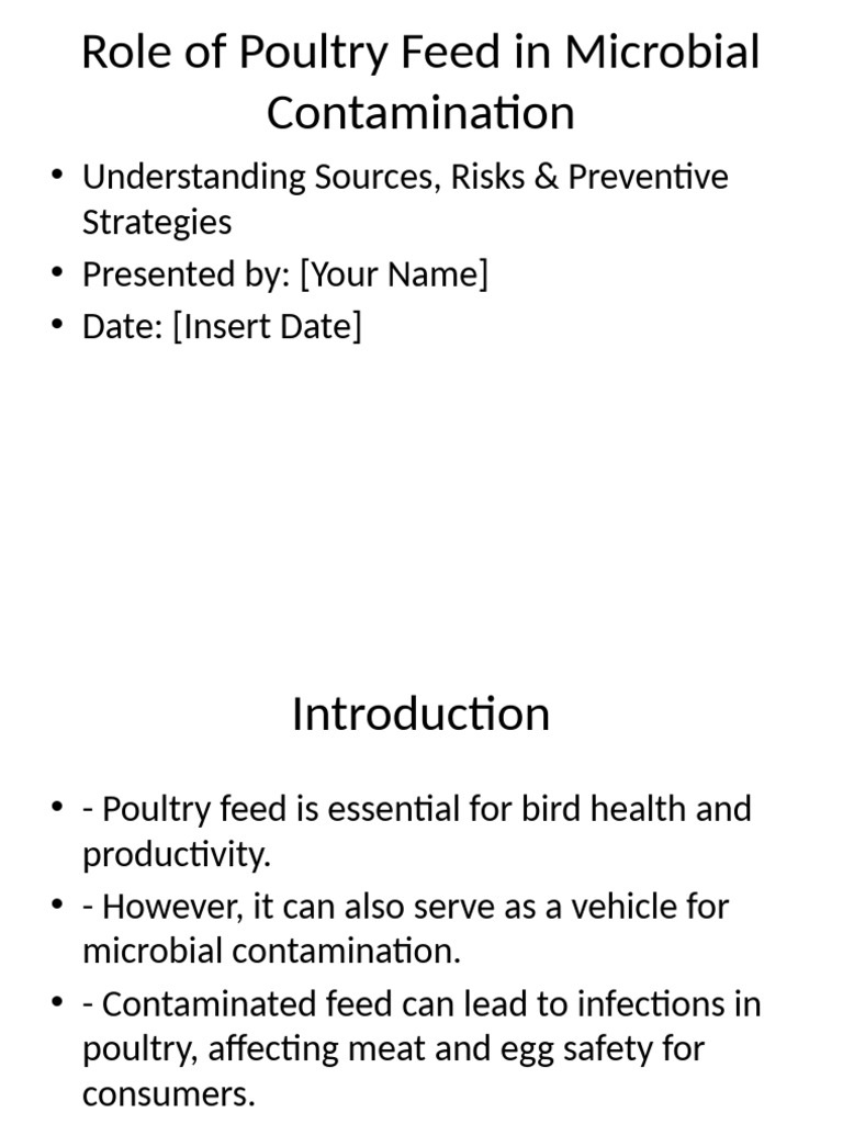 Poultry Feed Microbial Contamination Presentation | PDF