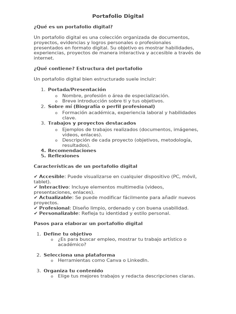 Cómo Crear Un Portafolio Digital Pdf Pdf